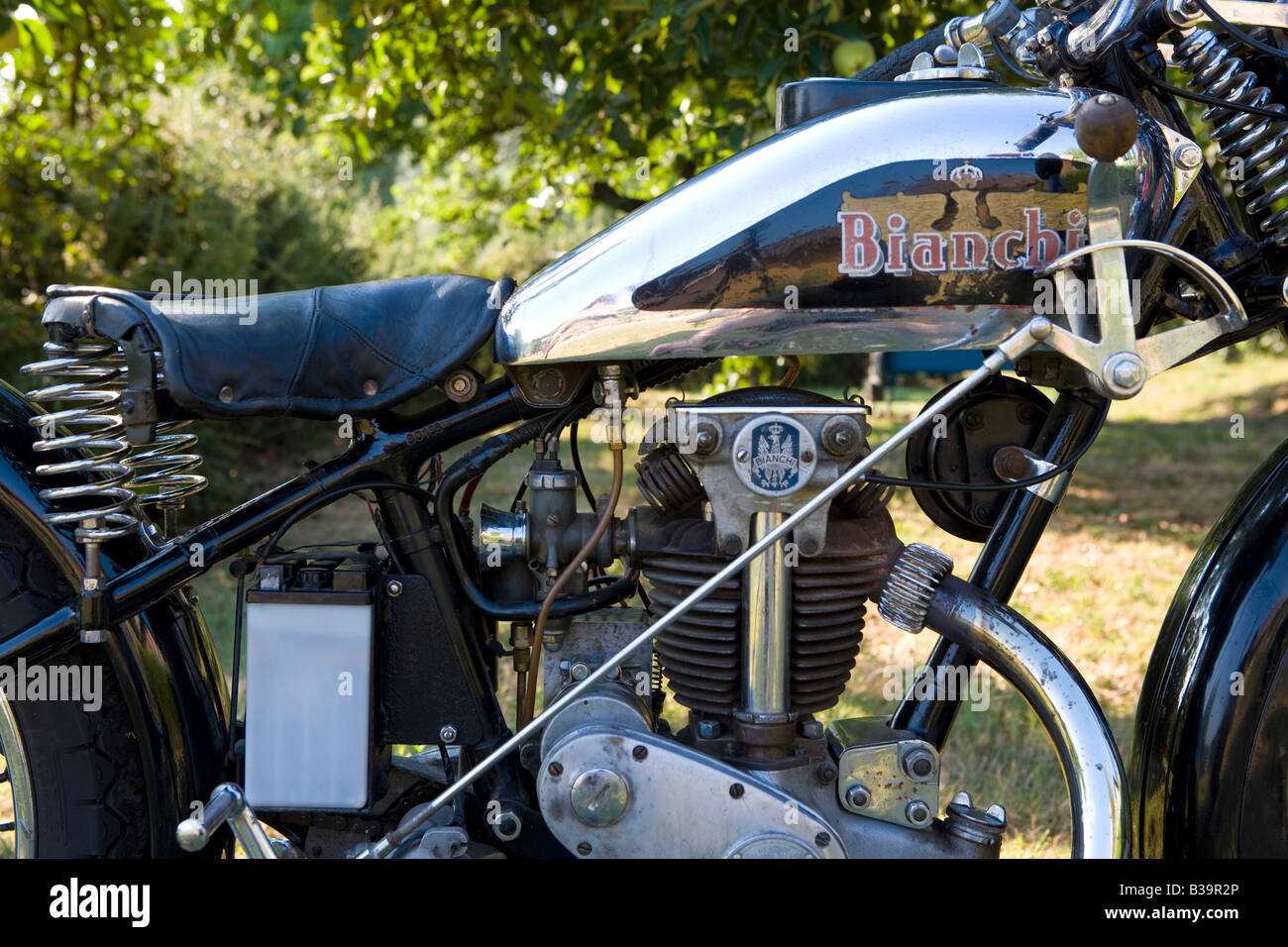 Old Bianchi Motorbike Tuscany Italy Stock Photo - Alamy