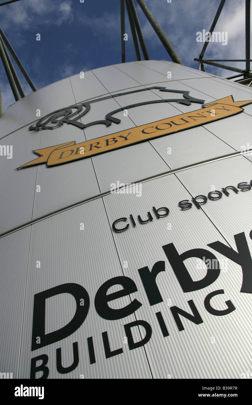 City of Derby, England. Angled view of Pride Park Stadium, home of ...