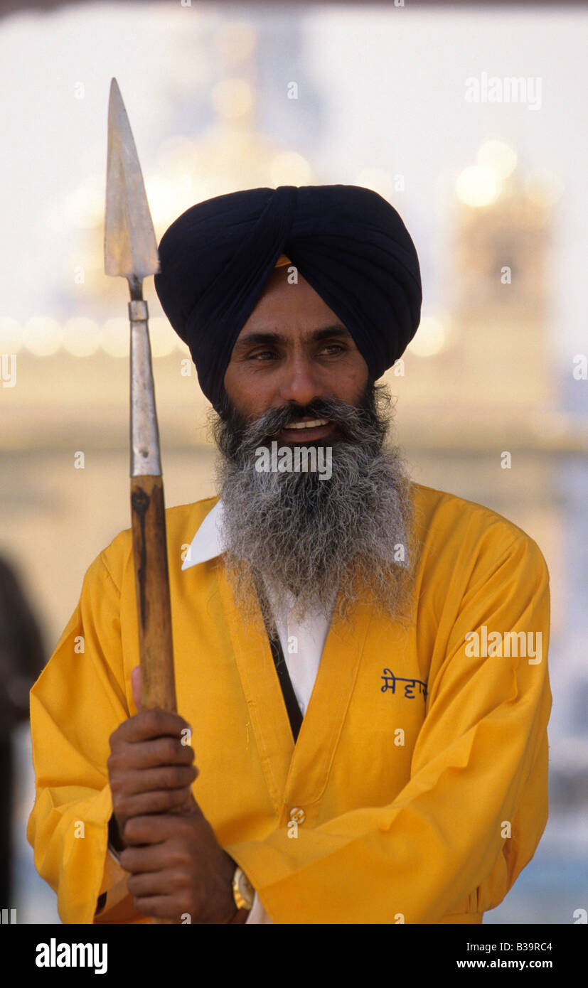 Sikh elders make a walk way ready for a foreign dignitary at the Golden ...