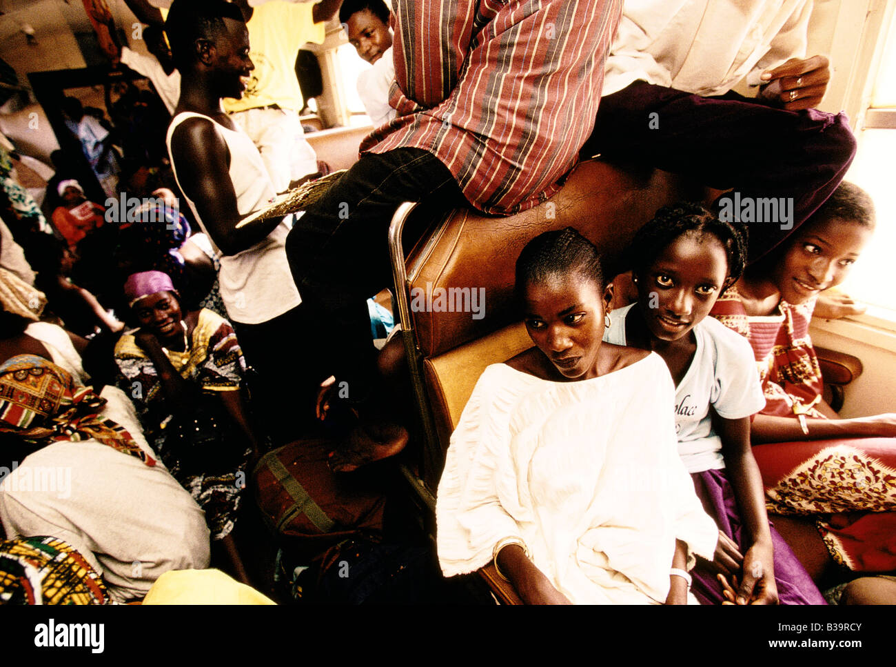 TOUBA, AFRICA'S LITTLE MECCA', PASSENGERS INSIDE THE CARRIAGES, 1996 ...