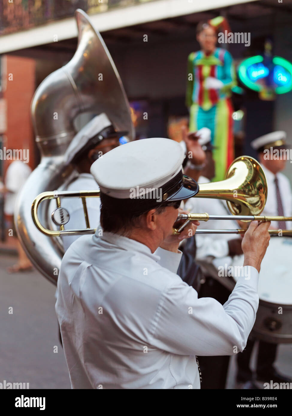 USA,Louisiana New Orleans,French Quarter,second line parade in the ...
