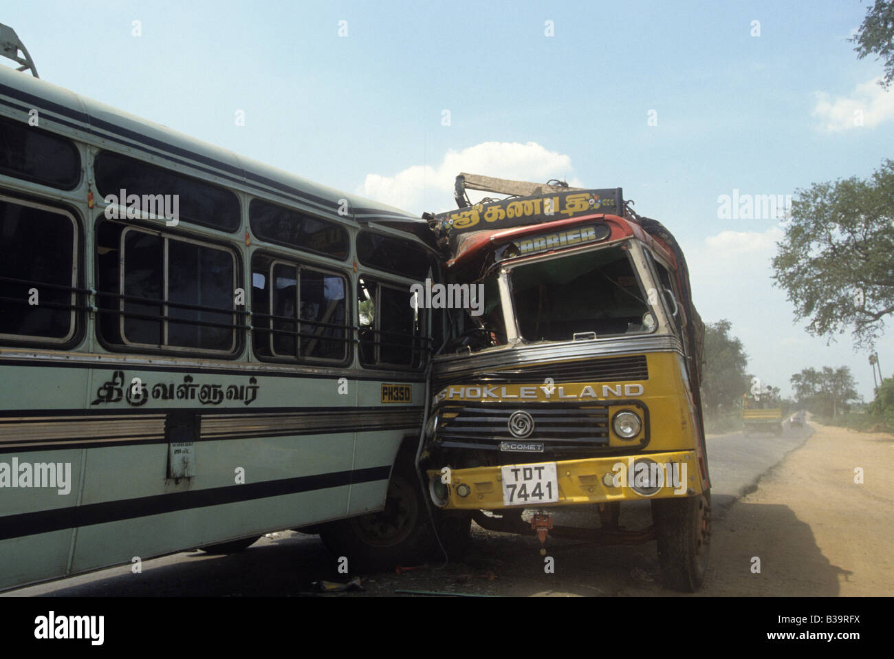 Two passenger buses collided during the early morning on the main north ...