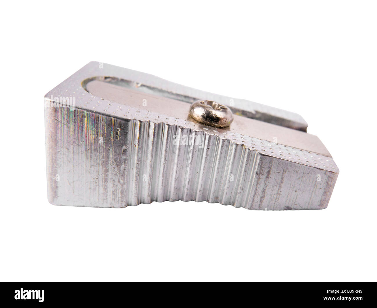 Metallic pencil sharpener on a white background Stock Photo - Alamy