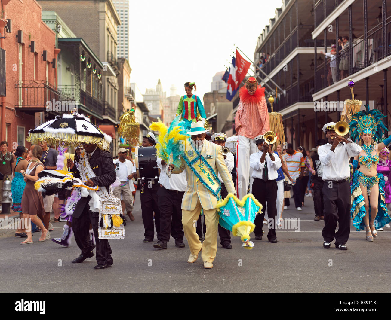 USA, Louisiana New Orleans ,French Quarter second line parade lead by ...