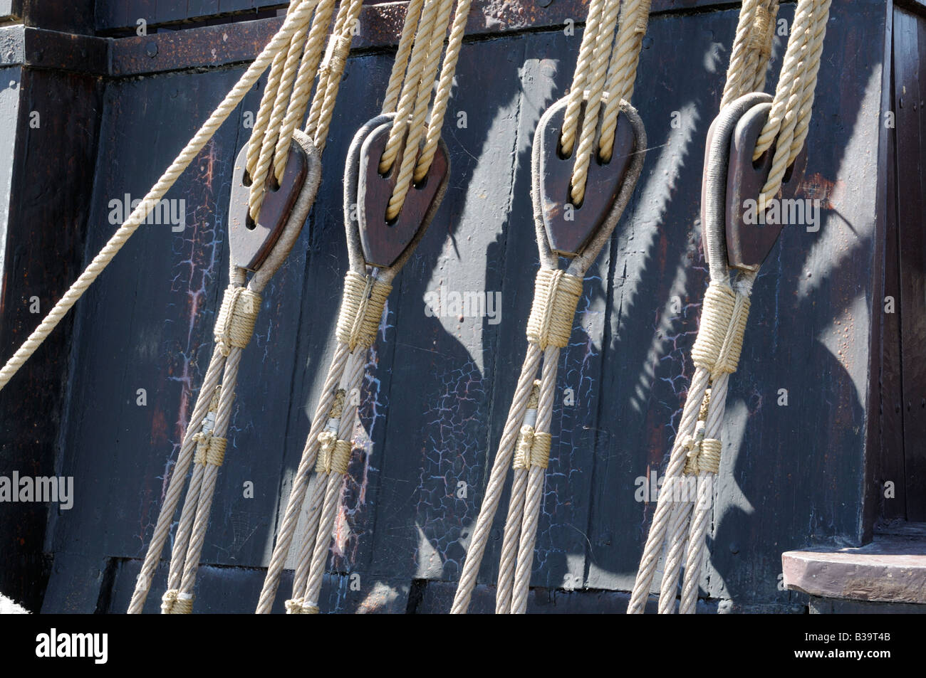 Pulleys on a boat hi-res stock photography and images - Alamy