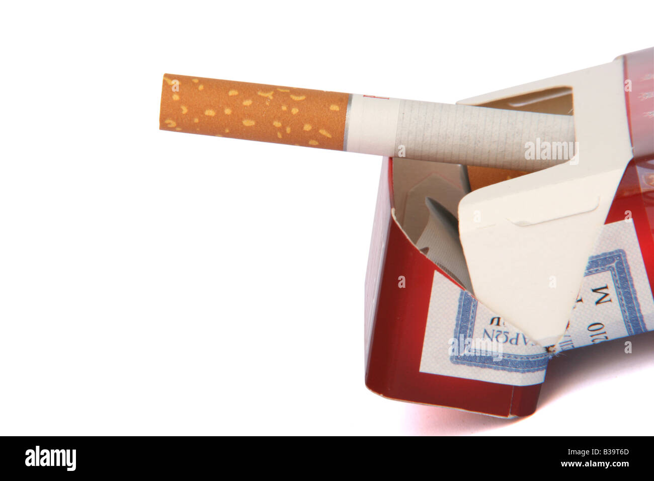 open cigarette pack with clipping path isolated Stock Photo - Alamy