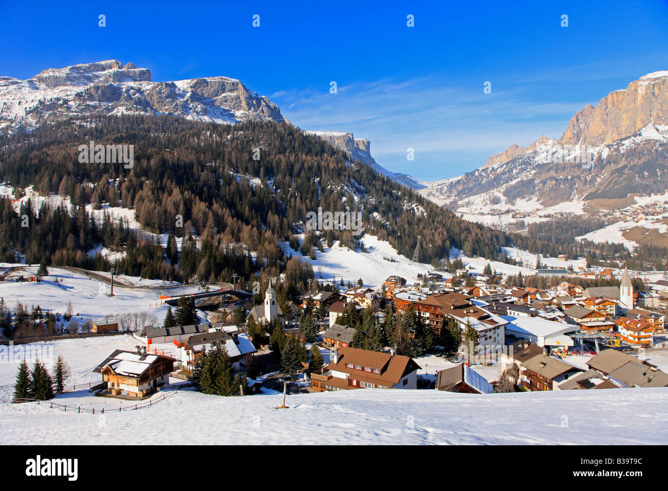 Ski resort of Corvara, Alta Badia Region, Italian Dolomites, Italy ...