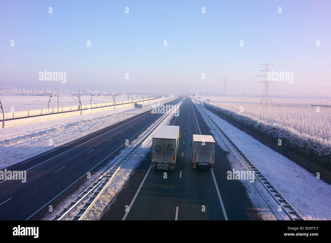 A15 motorway in Holland in winter Stock Photo - Alamy
