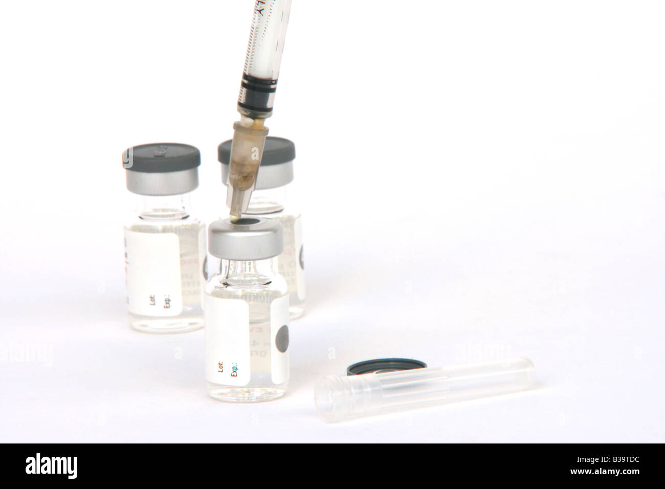 syringe and medicine for injection isolated on white background medical ...