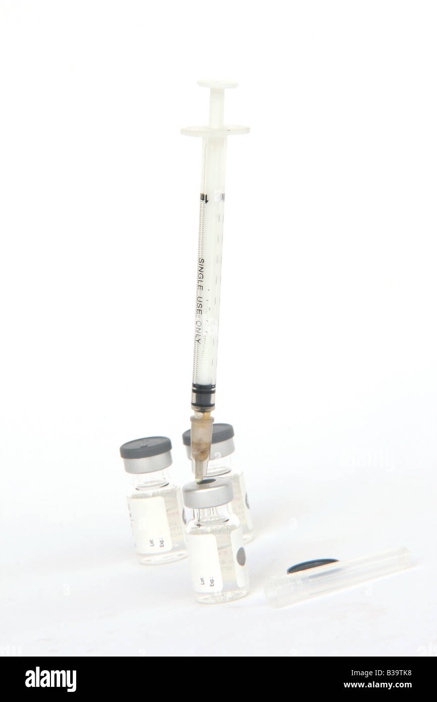 syringe and medicine for injection isolated on white background medical ...