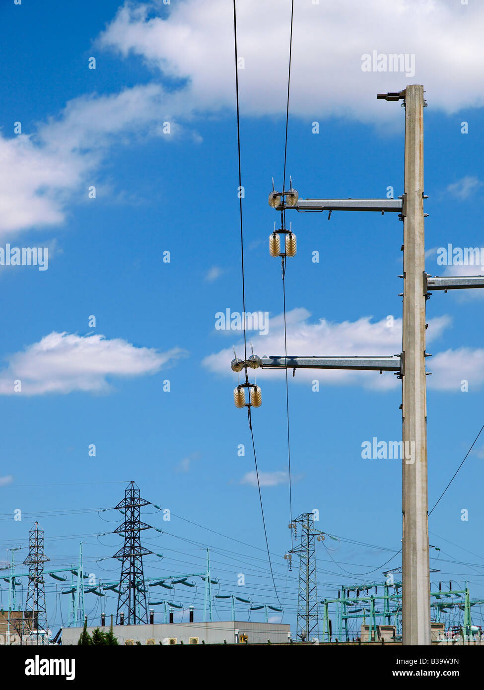Electric power transmission line Stock Photo - Alamy