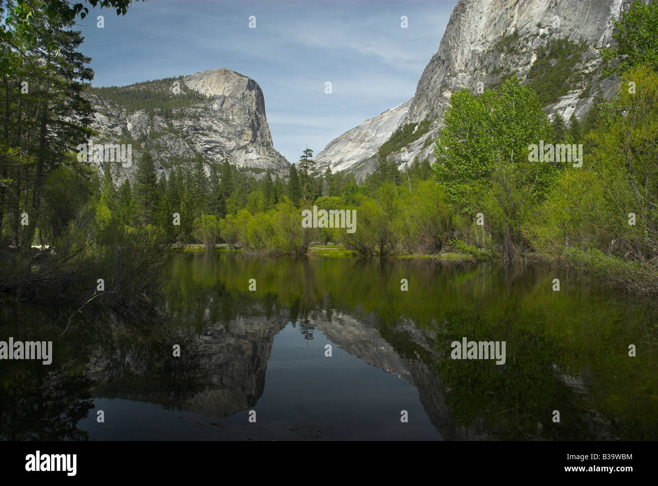 Mirror Lake and Mount Watkins at Yosemite National Park CA Stock Photo ...
