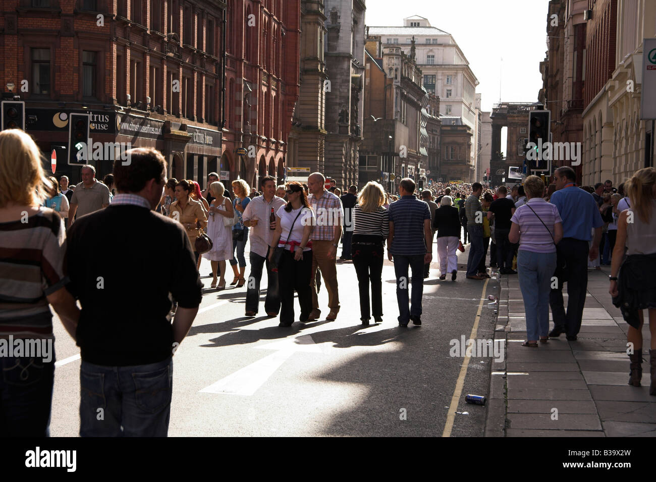 Busy street scene, music festival, Liverpool, UK Stock Photo - Alamy
