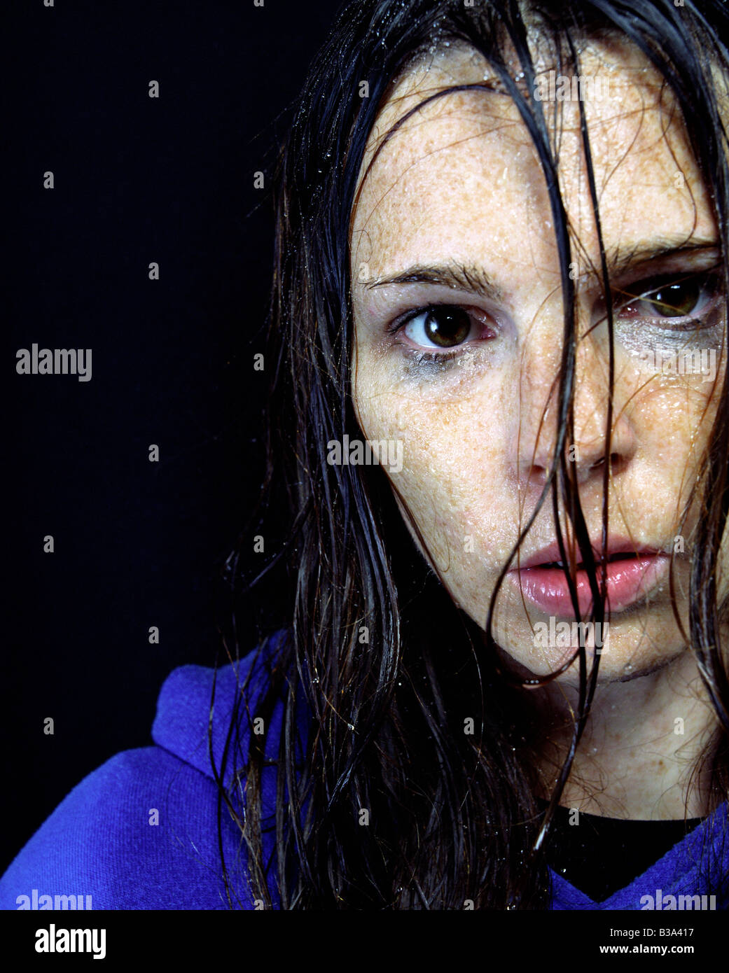 Woman's wet face hi-res stock photography and images - Alamy