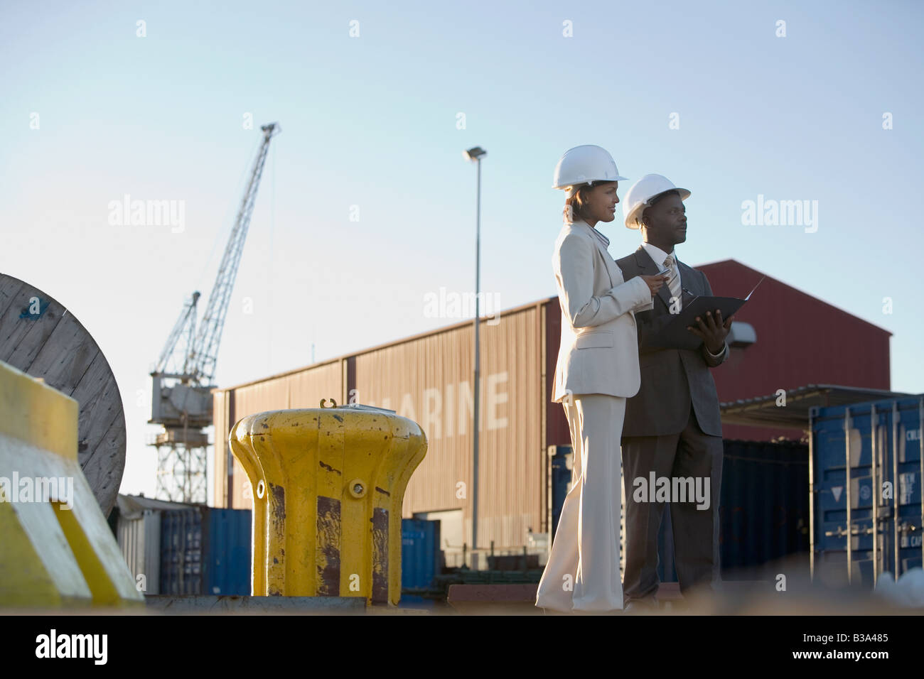 African American businesspeople at commercial pier Stock Photo - Alamy