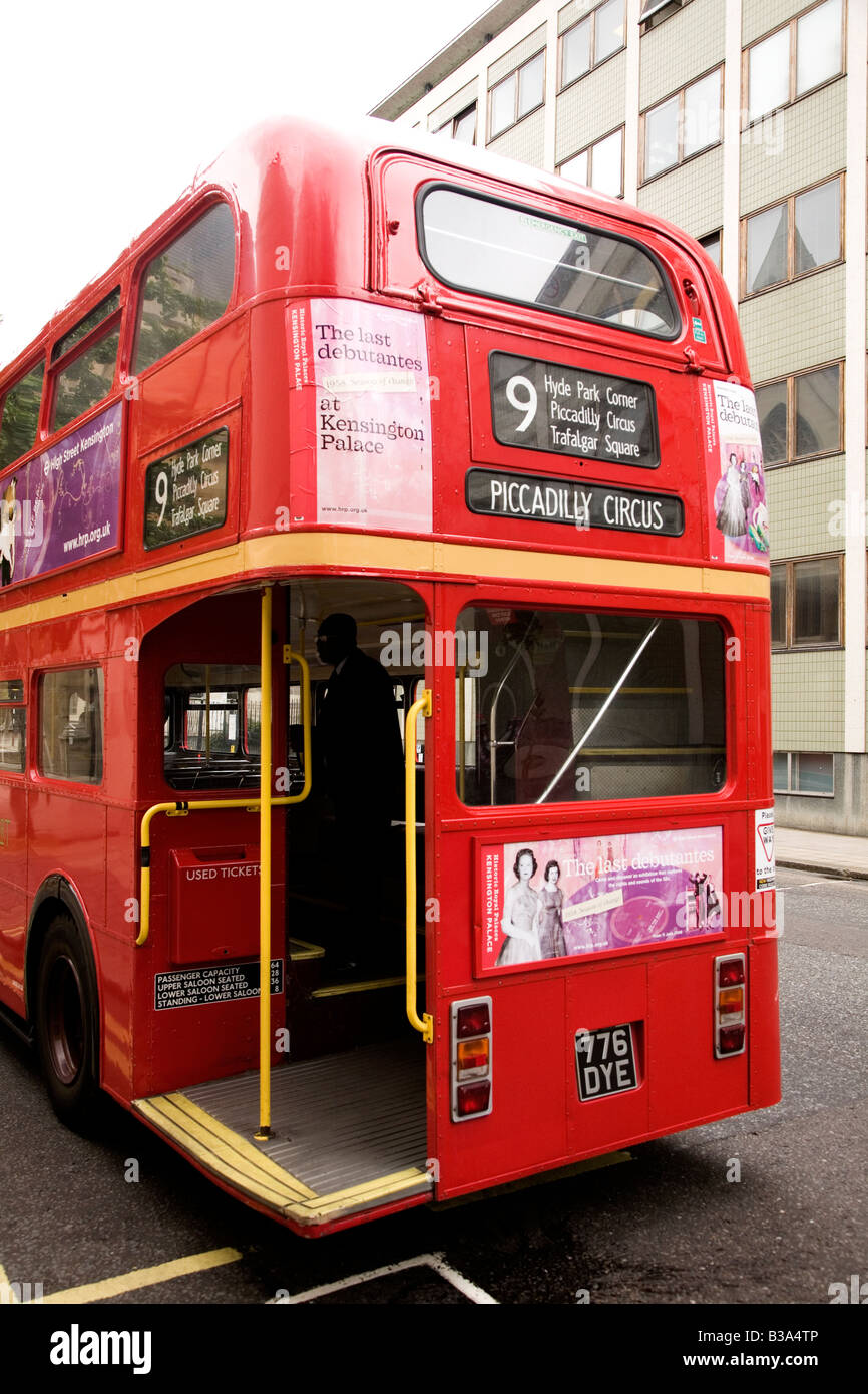 The back of a red bus in London, England Stock Photo - Alamy