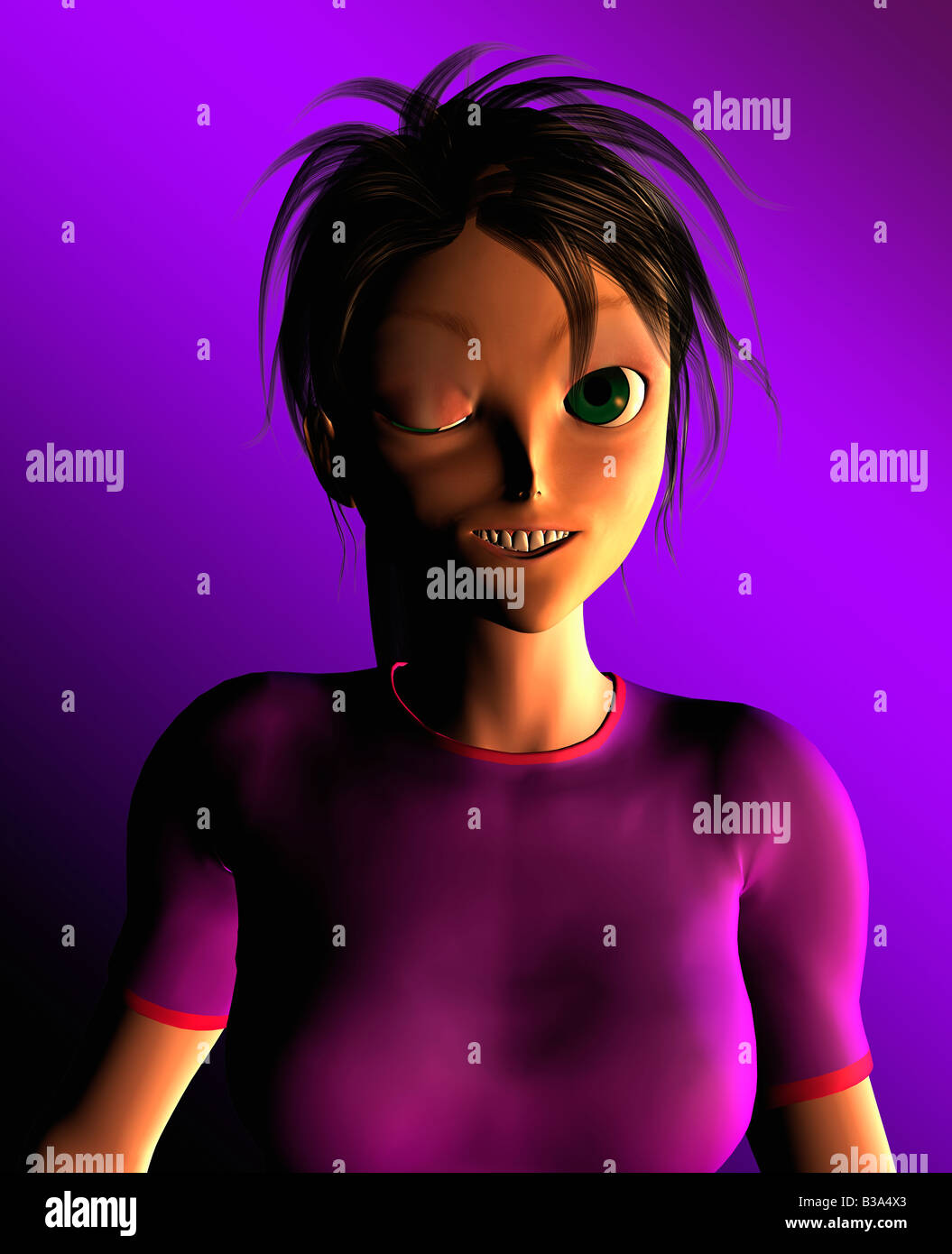 Computer Generated Image Of Teen Winking Stock Photo - Alamy