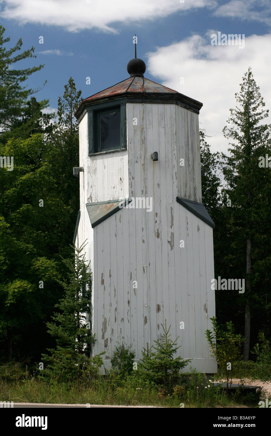 Front range light shore of Lake Michigan Door County Wisconsin Stock ...
