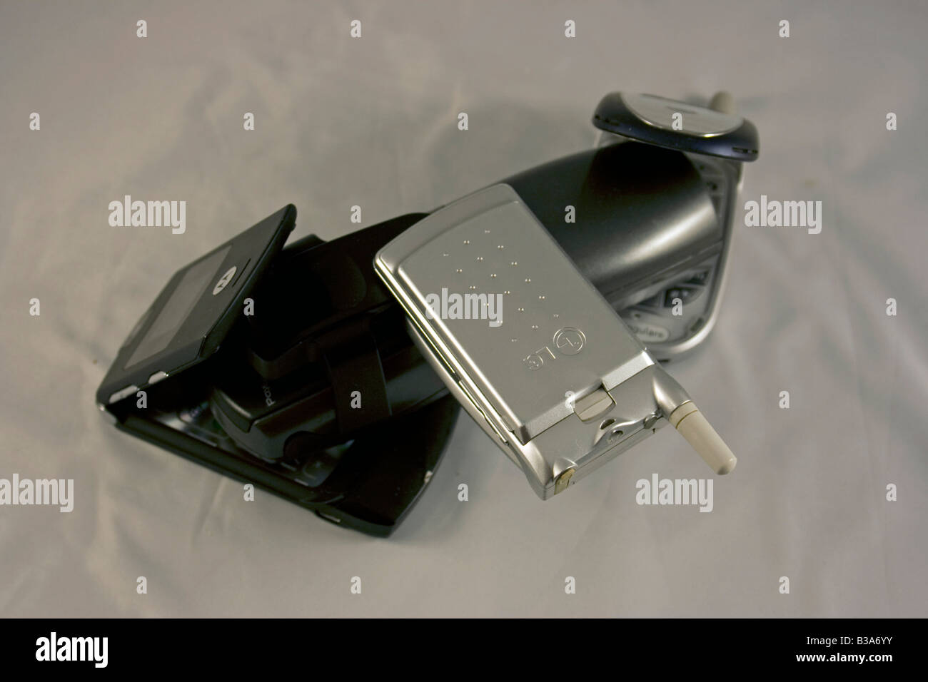 Silo Cell Phones Destroying Cordless Phone Stock Photo - Alamy