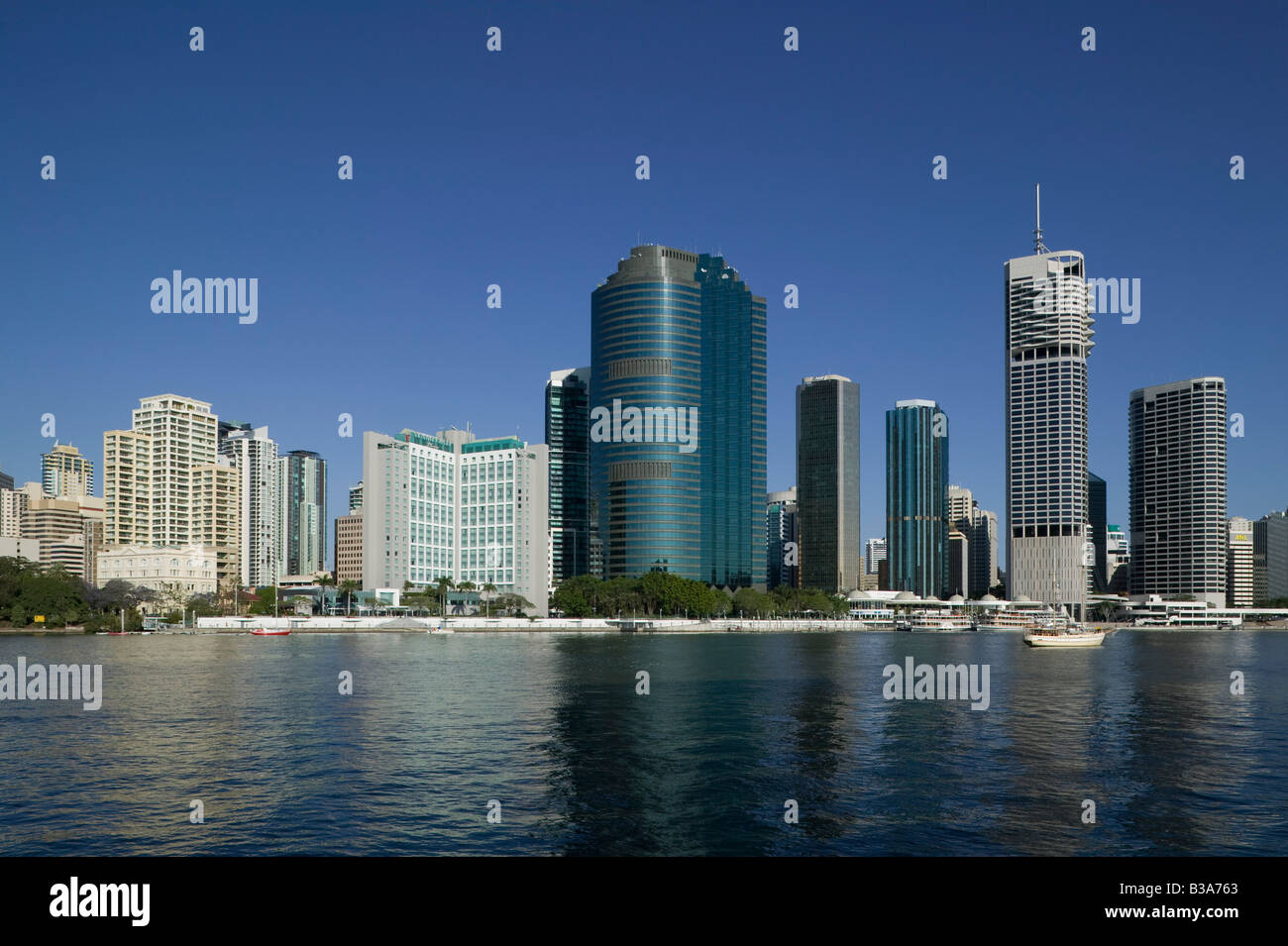 Australia, Queensland, Brisbane, Riverside Centre along the Brisbane ...