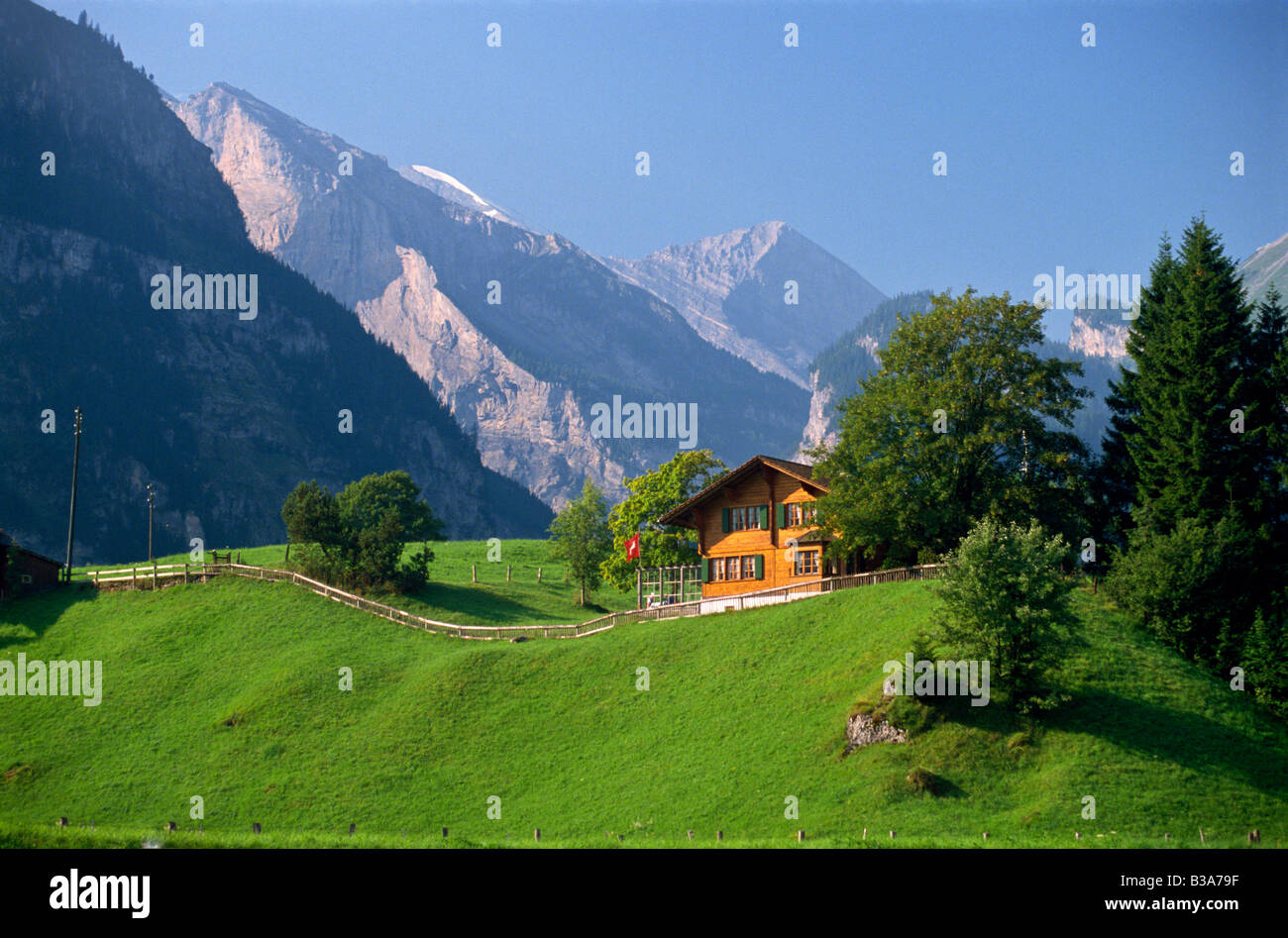 Mountainside chalet, Kandersteg, Berner Oberland, Switzerland Stock Photo - Alamy