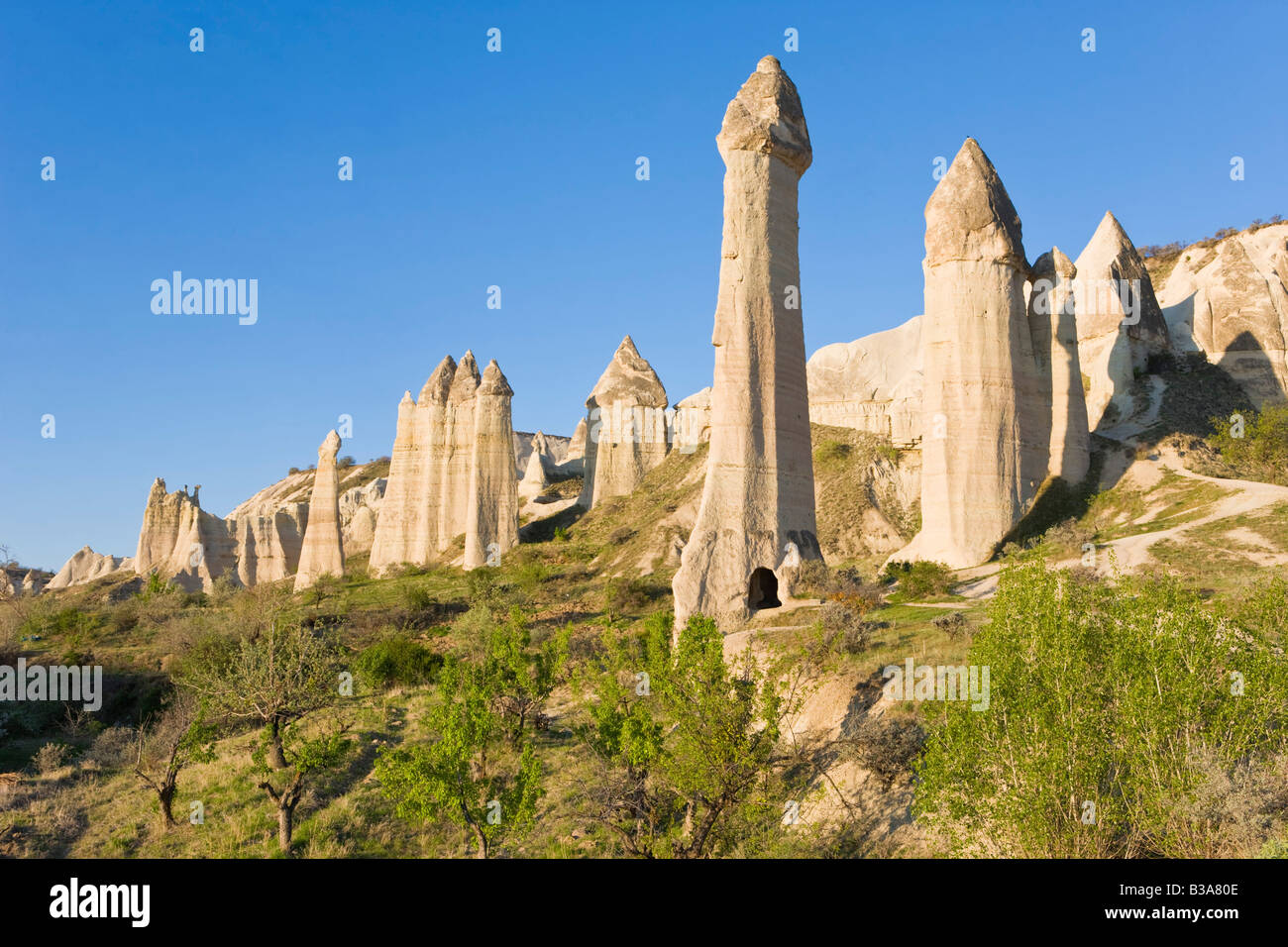 Volcanic tufa rock pillars (Fairy Chimneys), Love Valley near Goreme ...