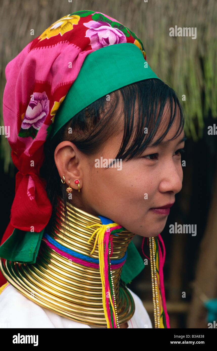 Thailand, Chiang Rai, Long Neck Karen Hilltribe, Long Neck Woman Stock ...