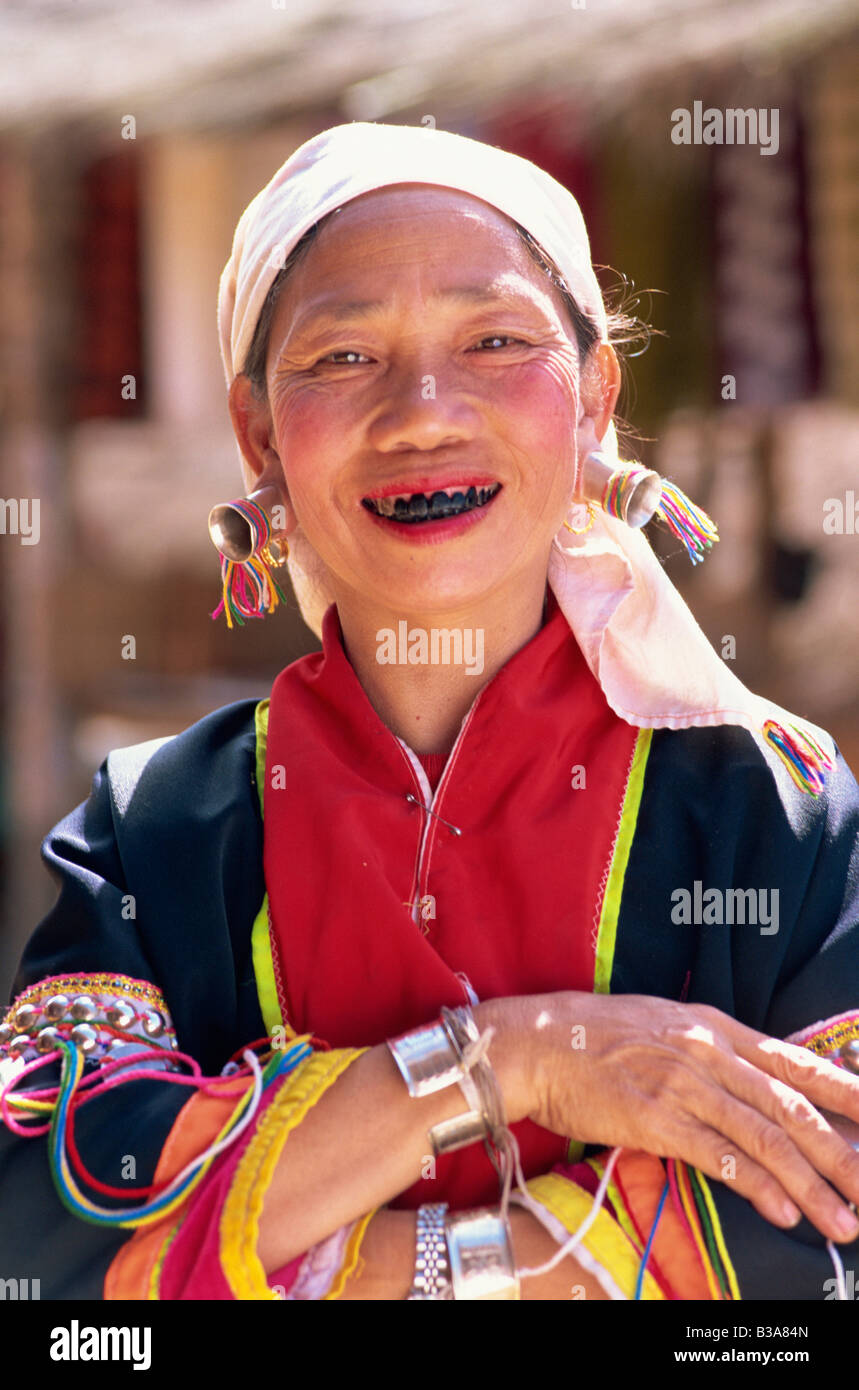 Thailand, Chiang Rai, Balong Hilltribe Woman in Traditional Dress Stock ...