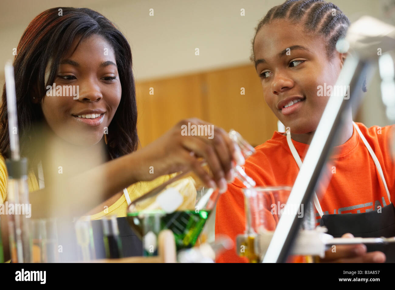 African American teenagers in science class Stock Photo - Alamy