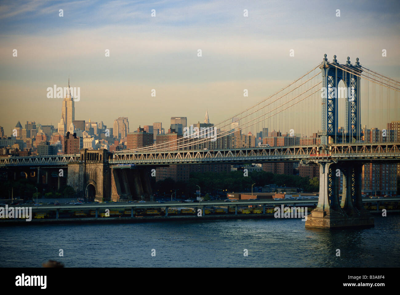 Empire State Building and Manhattan Bridge, Manhattan, New York City ...