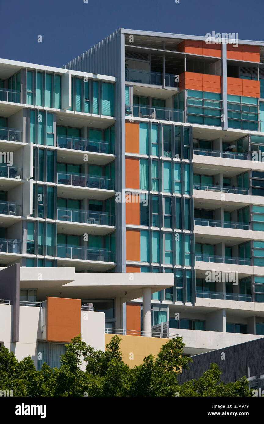 Australia, Queensland, Brisbane, Southbank District- Building detail of ...