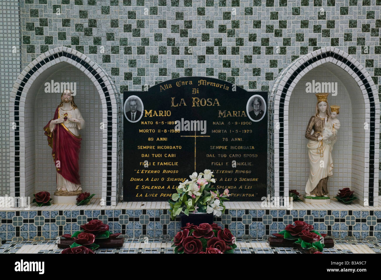 Australia, Queensland, Ingham, Ingham Cemetery, Italianite mausoleums ...