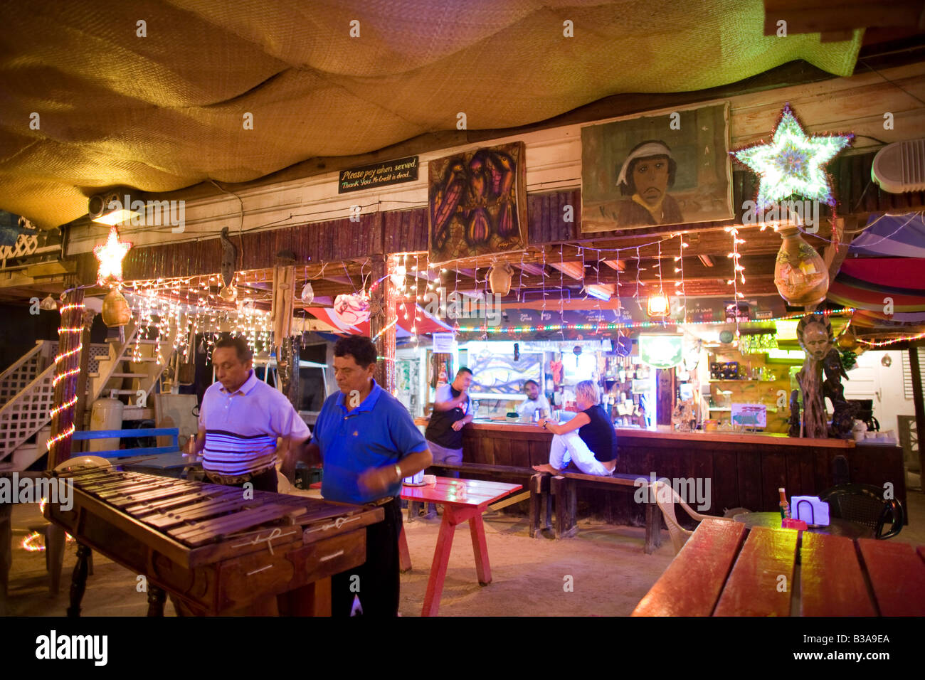 Belize beach bar hi-res stock photography and images - Alamy
