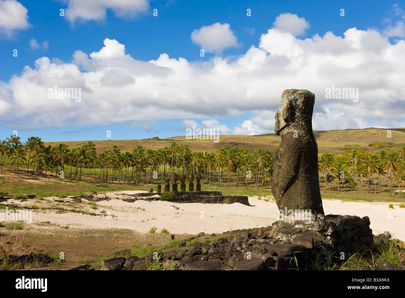 Chile, Rapa Nui, Easter Island, Moai statue Stock Photo - Alamy