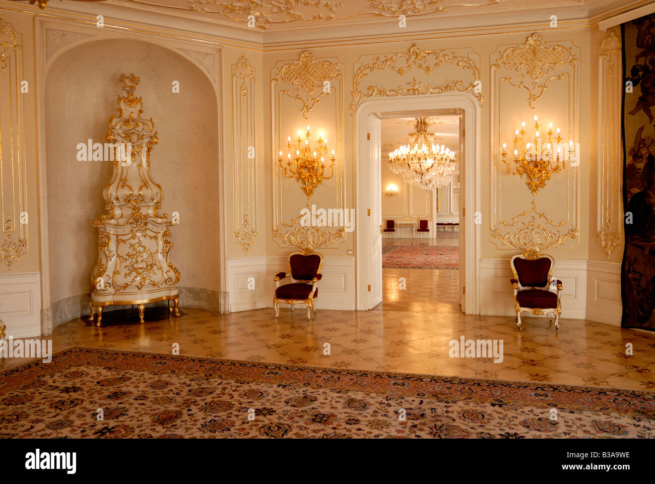 The state rooms of Prague Castle Czech Republic Stock Photo - Alamy