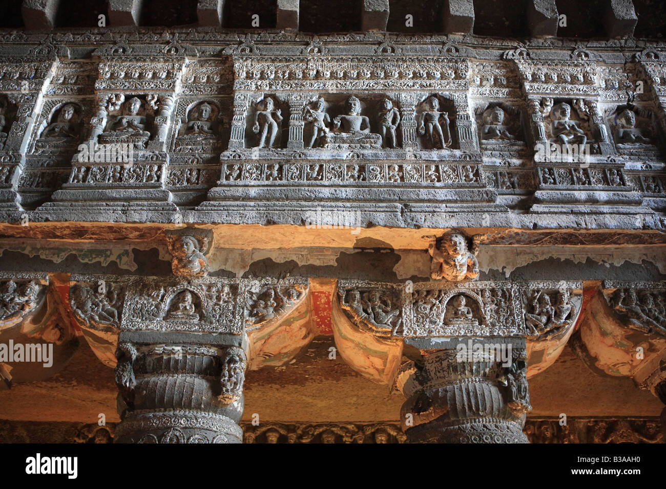 Cave 26, chaitya (Buddhist temple), UNESCO World Heritage site, Ajanta ...