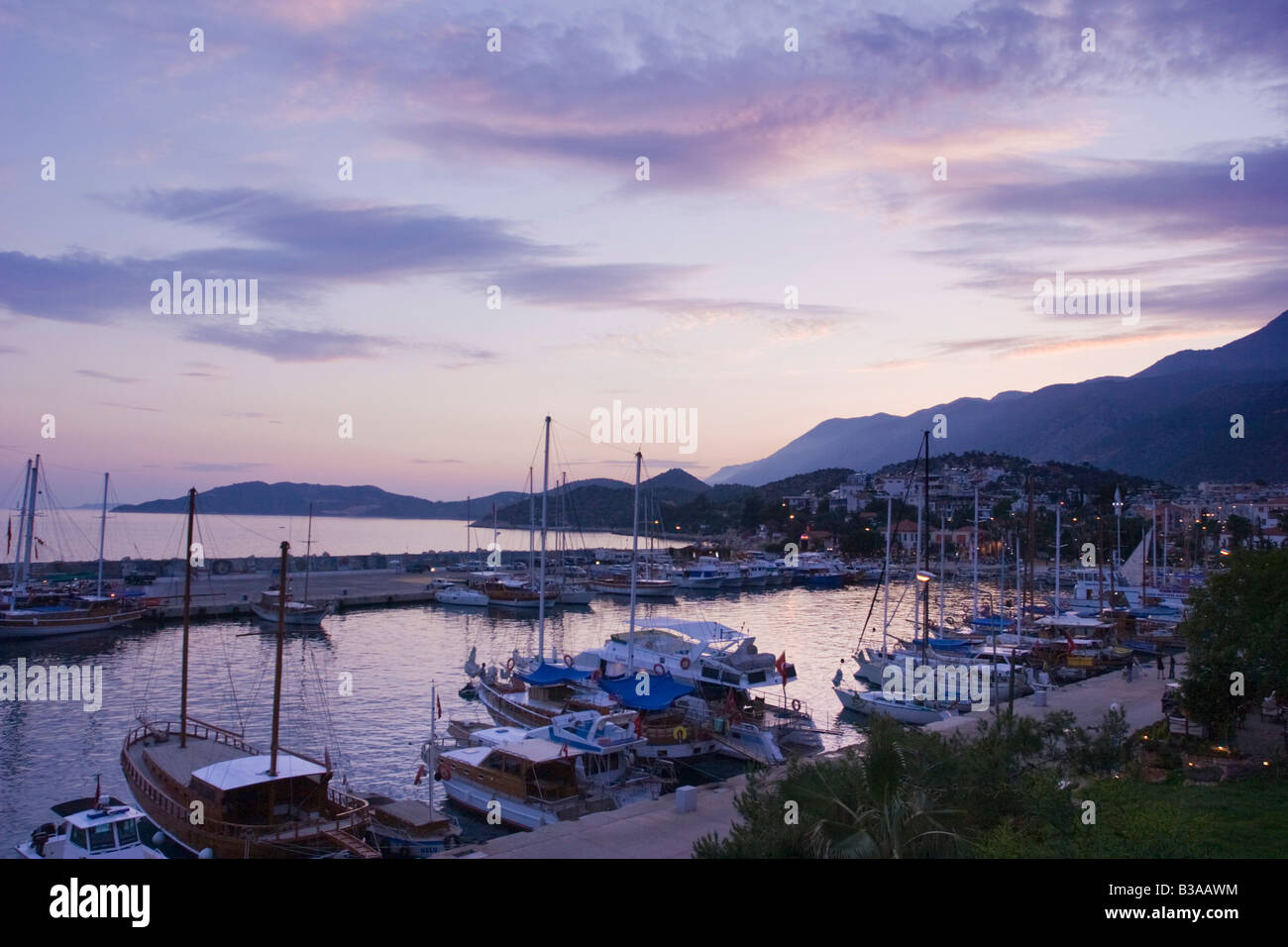Turkey, Mediterranean Coast, Antalya Province, Kas, Marina Stock Photo ...