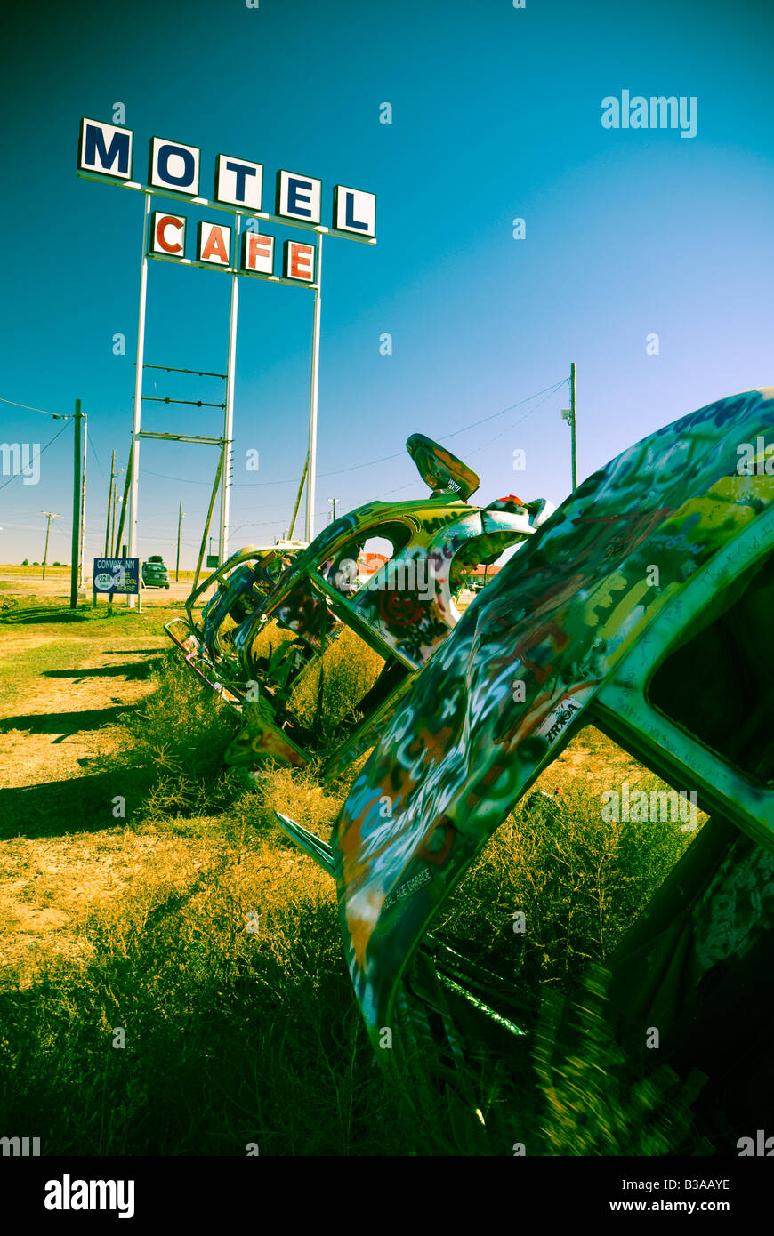 USA, Texas, Route 66, Conway Bug Ranch (homage to Cadillac Ranch in ...