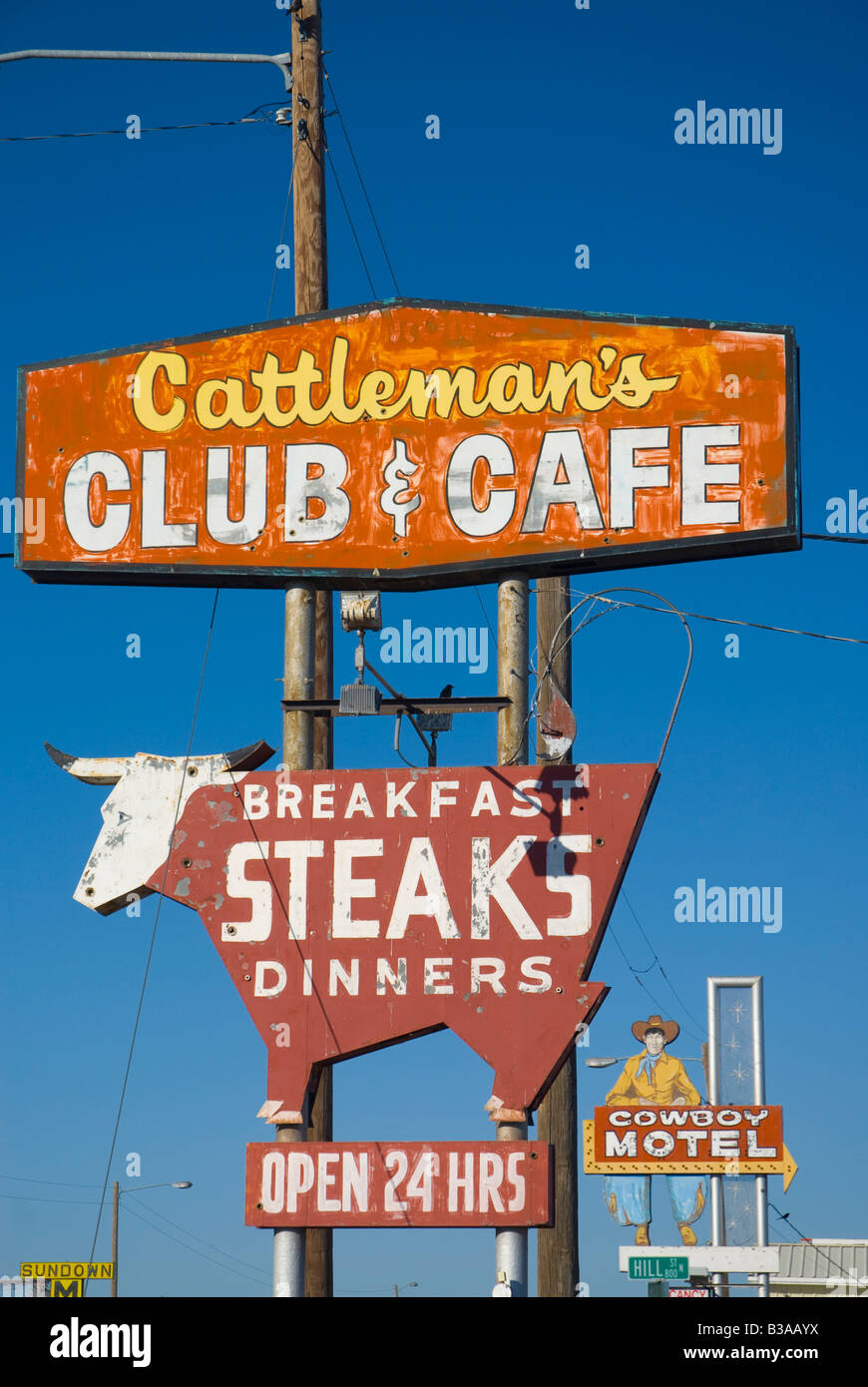 USA, Texas, Amarillo, Route 66, Restaurant signs Stock Photo - Alamy