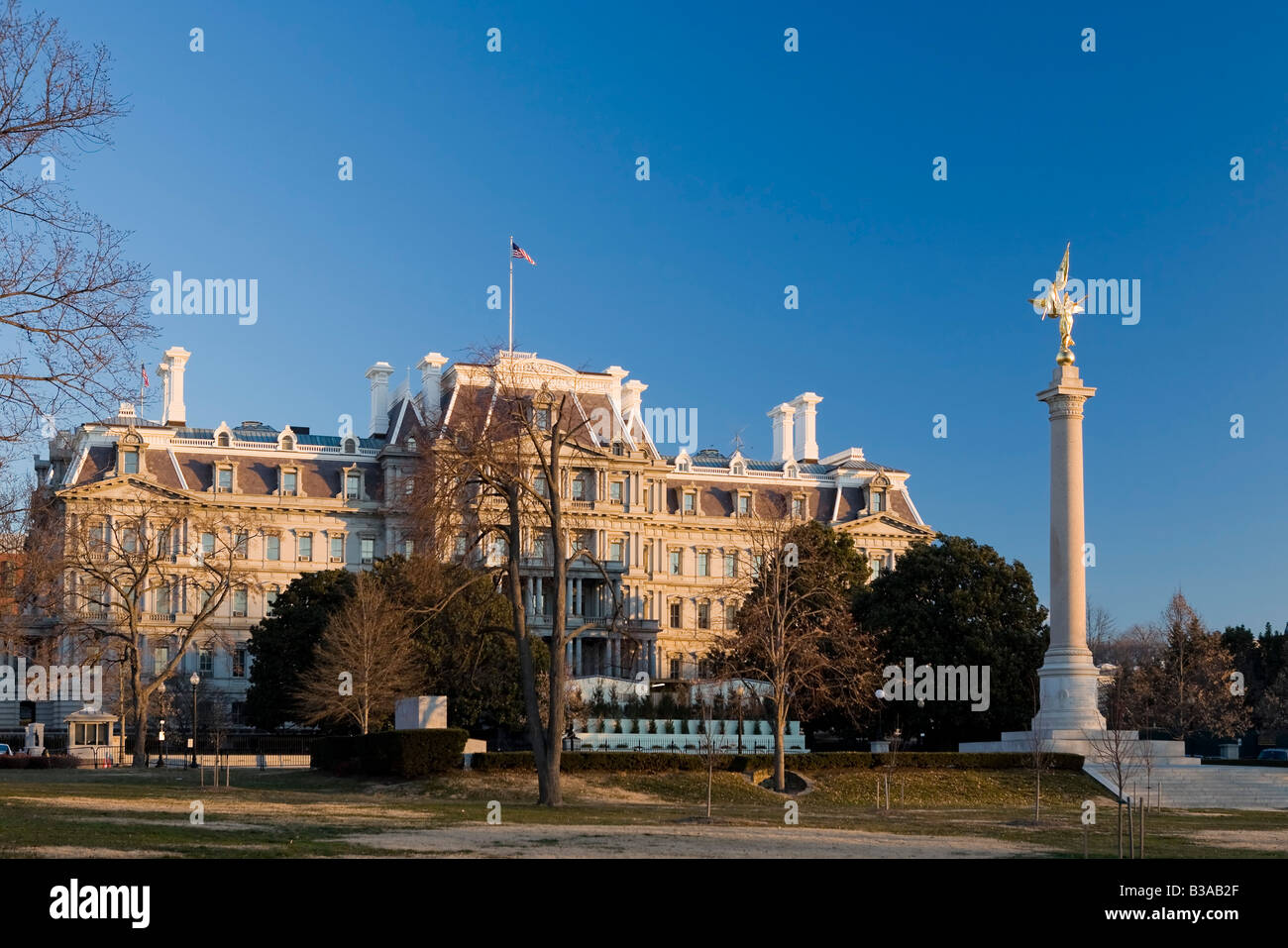 First Division Monument Memorial Statue and Eisenhower Executive Office ...
