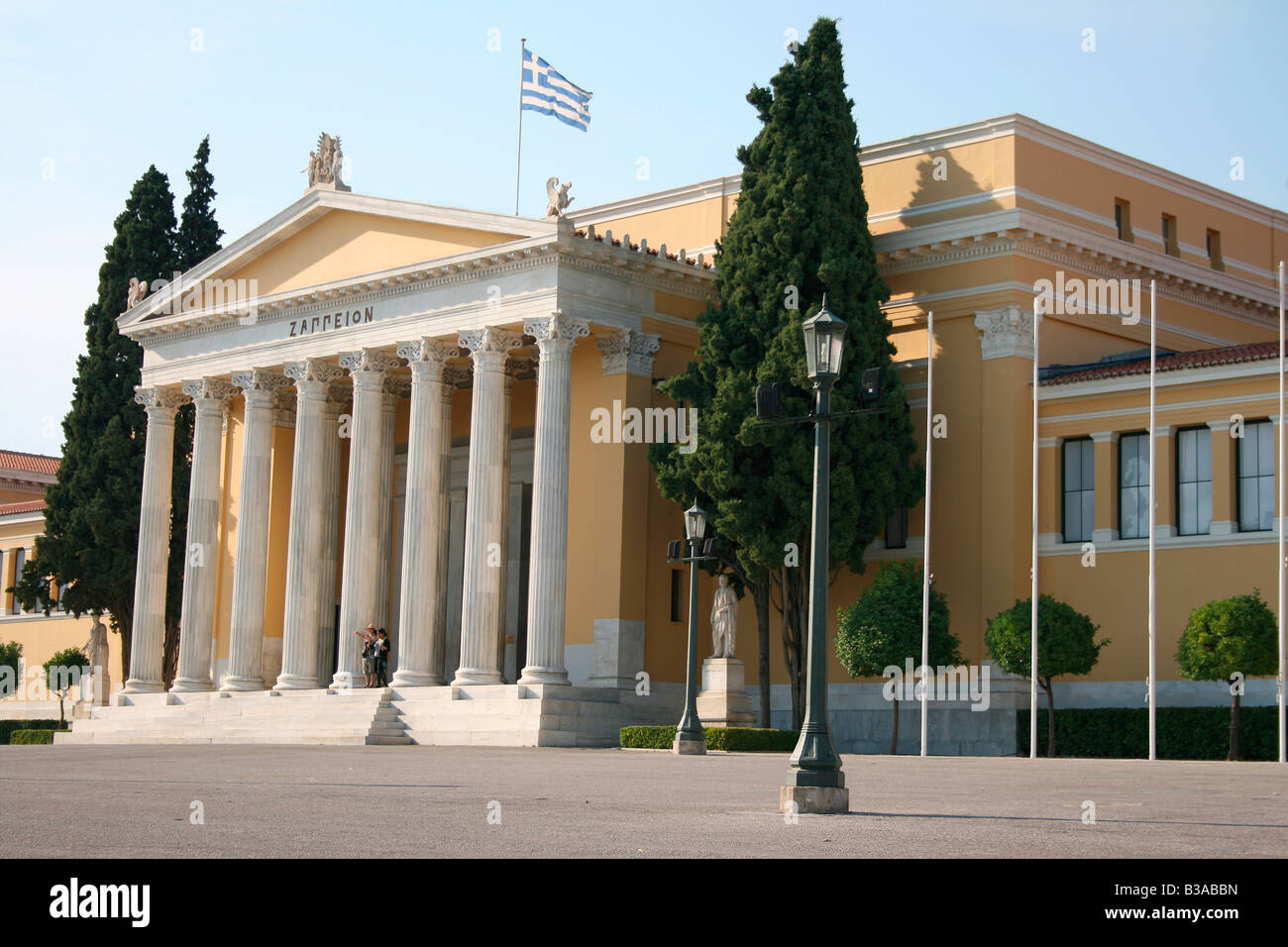 entrance neoclassical building of zapion landmarks of athens greece ...