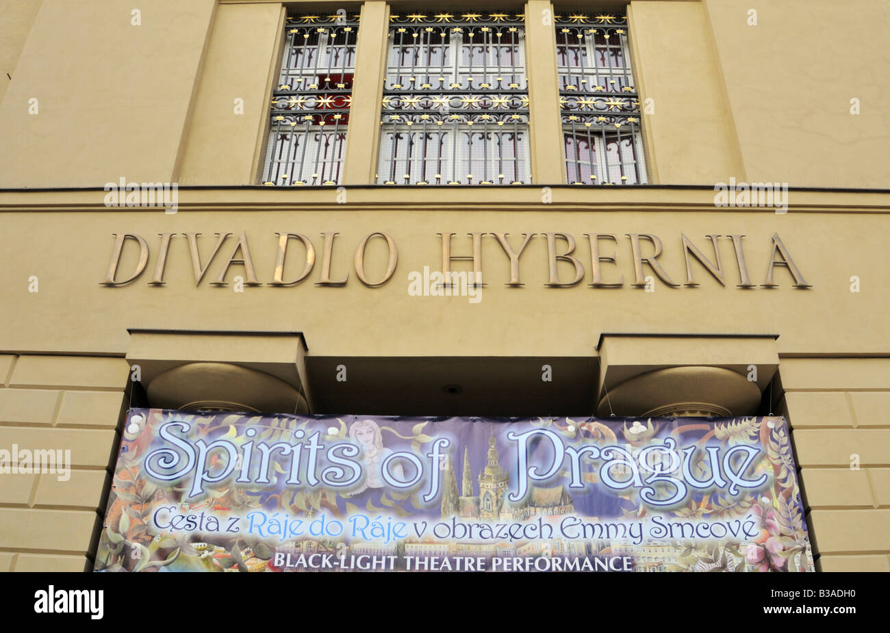 Divadlo Hybernia musical theater on Republic Square Prague Stock Photo ...