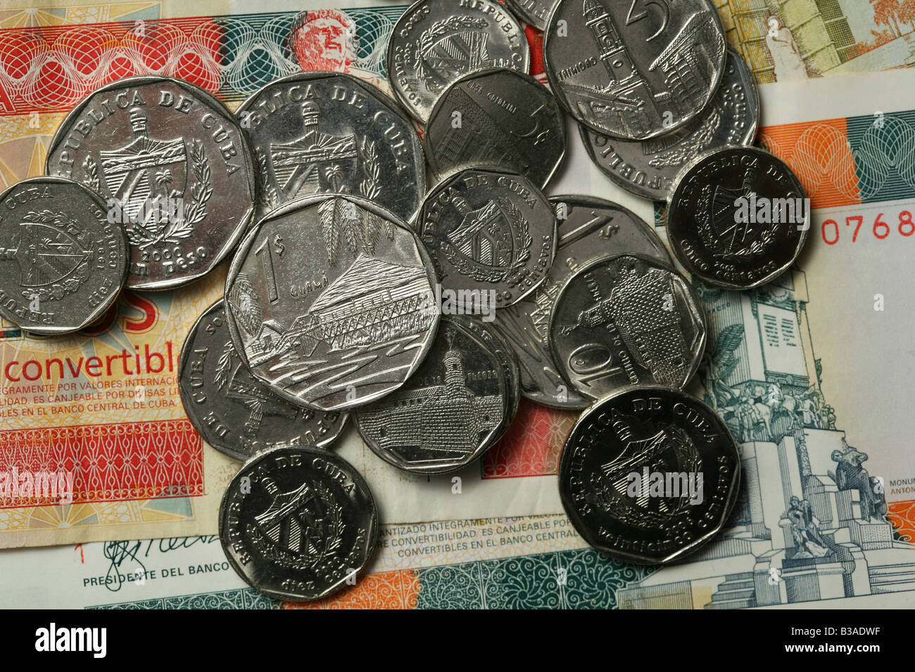 Cuban convertible pesos banknotes and coins Stock Photo - Alamy
