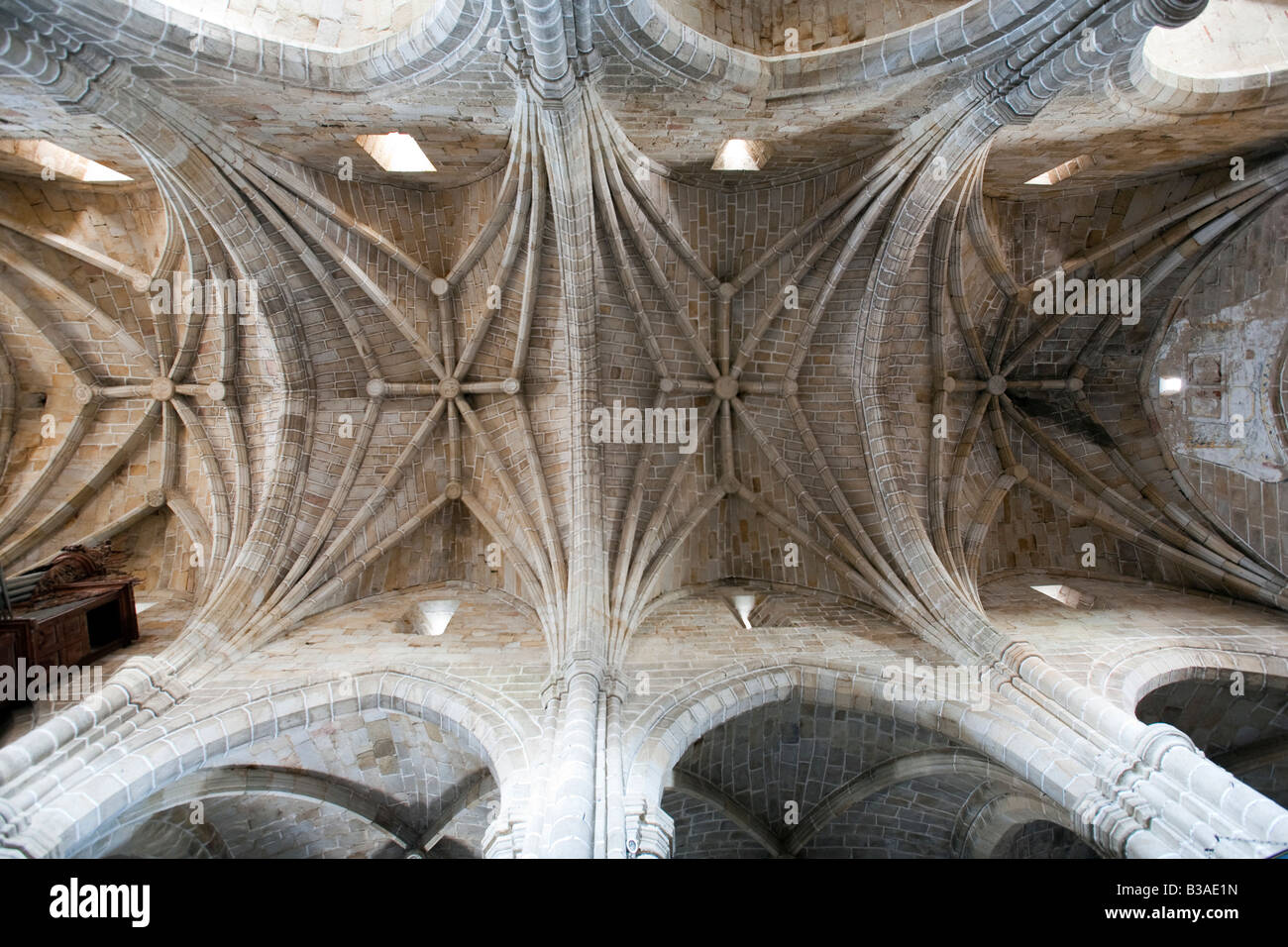 Gothic ceilings of San Pedro church, Garrovillas, Caceres, Spain Stock ...
