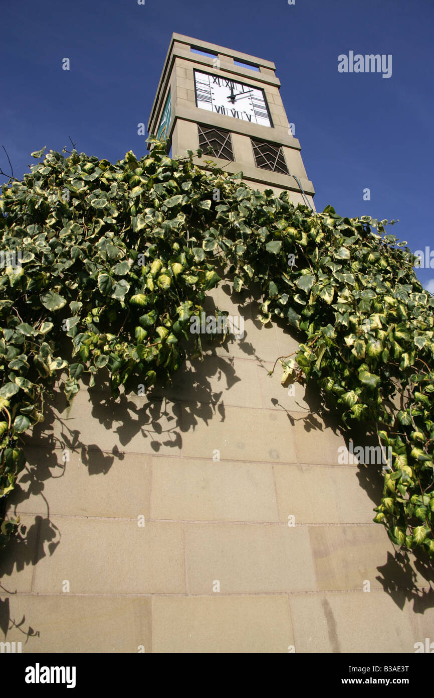 City of Derby, England. The clock tower at the public seating area ...