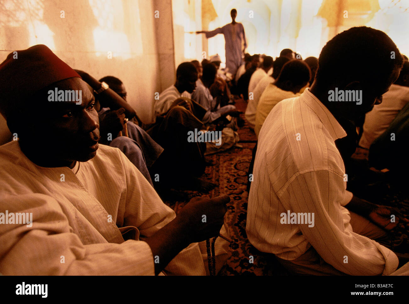 'TOUBA, AFRICA'S LITTLE MECCA', PRAYER IN THE MOSQUE, 1996 Stock Photo ...