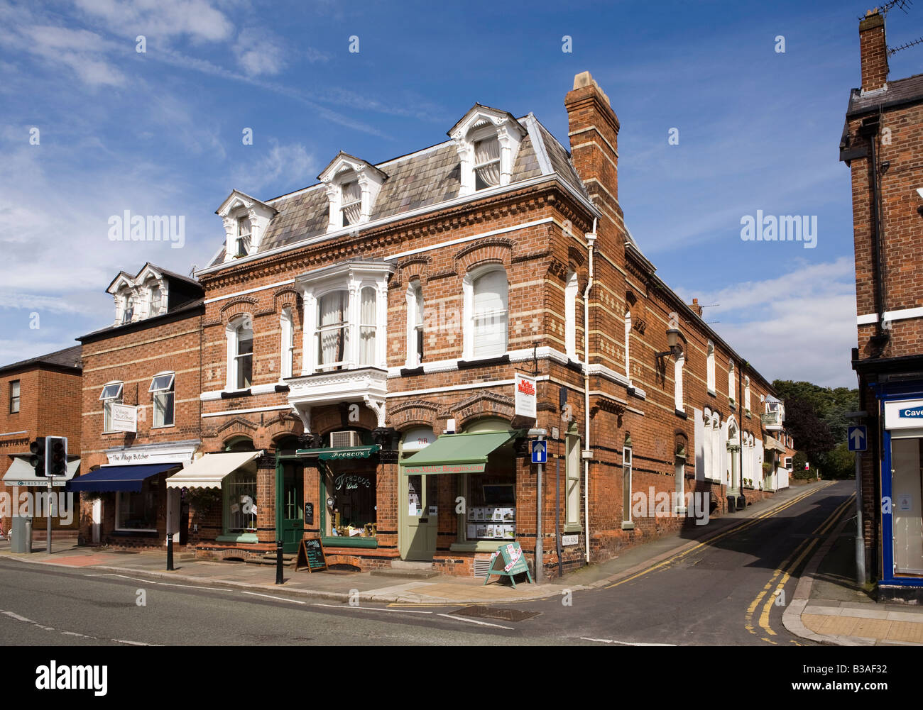 UK Cheshire Tarporley High Street Estate agents office in Victorian ...