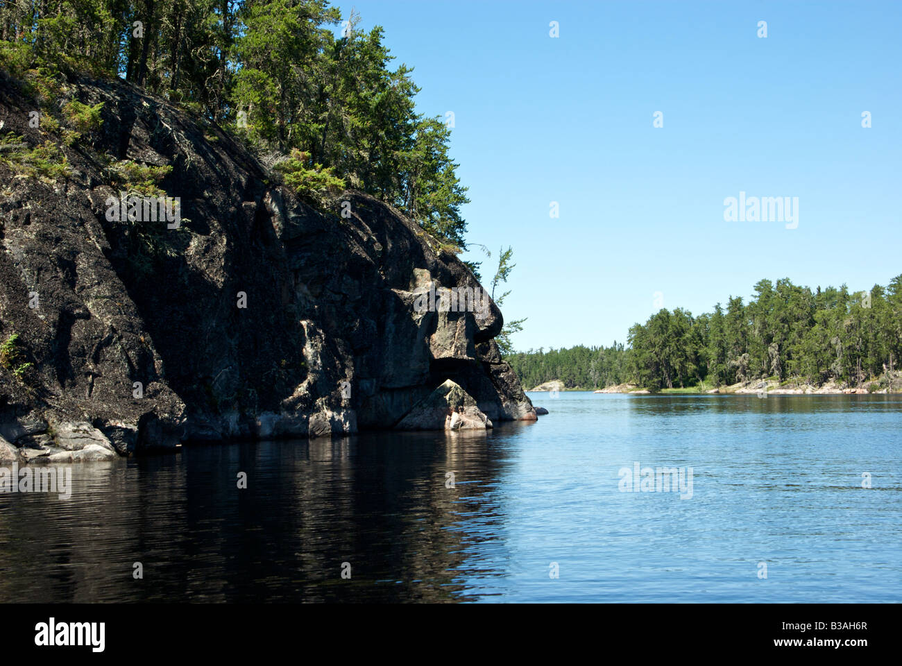 Indian Nose natural rock sculpture on Gammon River Stock Photo - Alamy