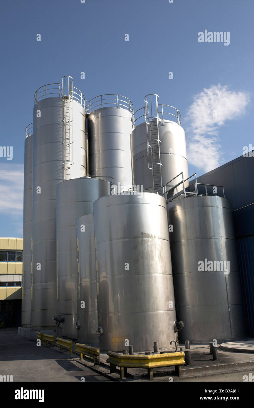 Milk storage tanks Stock Photo - Alamy