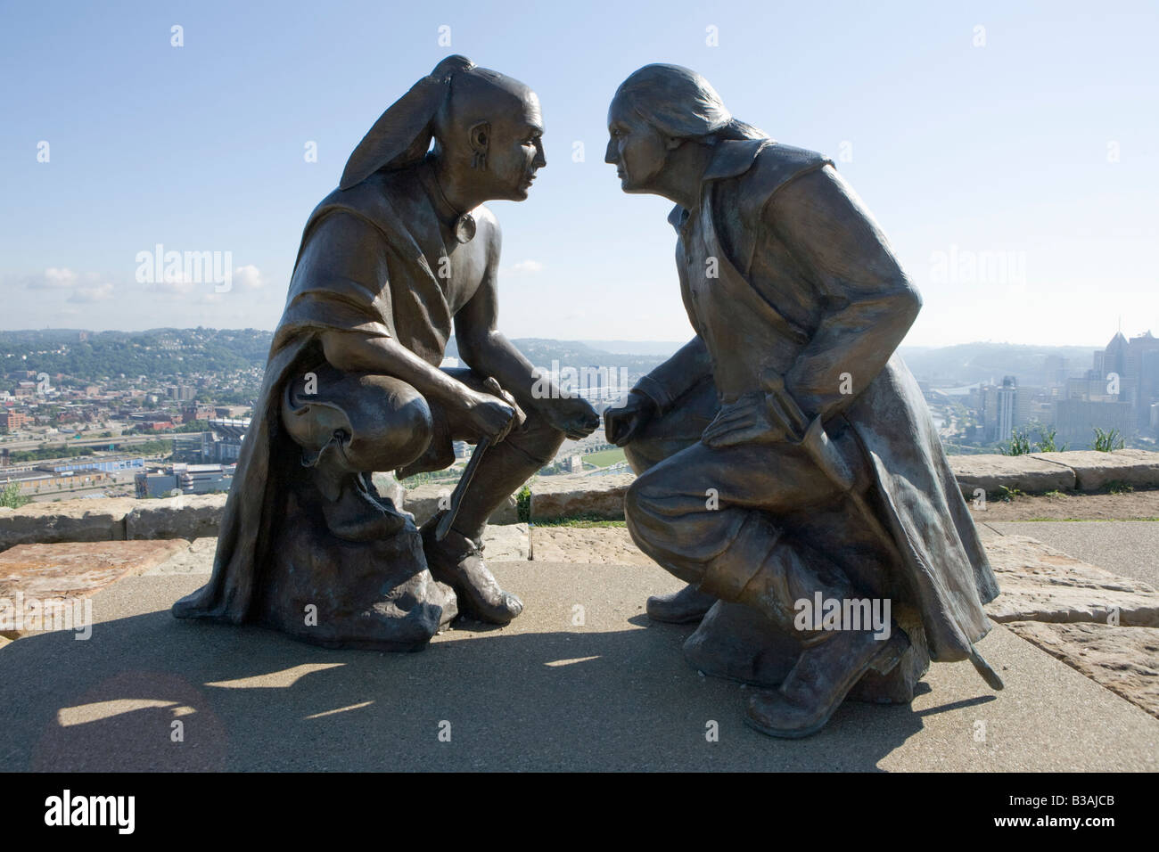 Bronze sculpture of George Washington meeting Seneca Indian chief ...